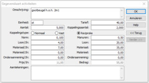 Koppelingstype Reciproke - ArchiCalc Calculatiesoftware